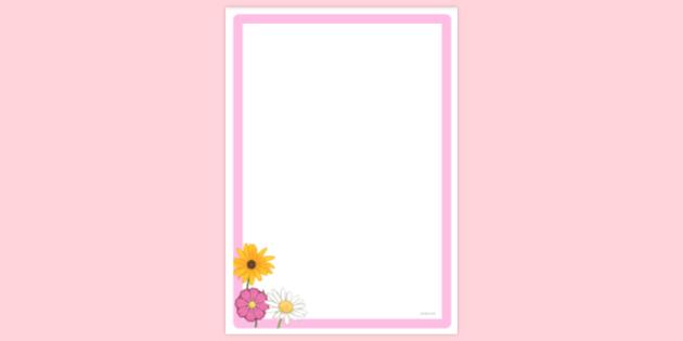 FREE! - Flower Page Border For Kids To Print (teacher made)