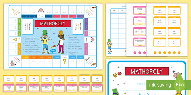 Addition and Subtraction Mathopoly Game (teacher made)