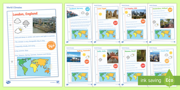 Climates of the World Display Posters - climates of the world