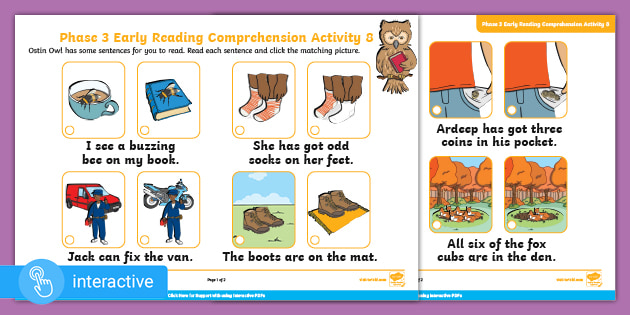 Interactive PDF: Phase 3 Early Reading Comprehension Activity 8