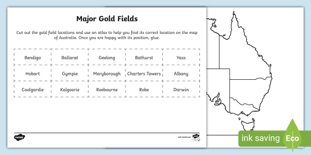 Major Goldfields Worksheet / Worksheet - Year 5 HASS