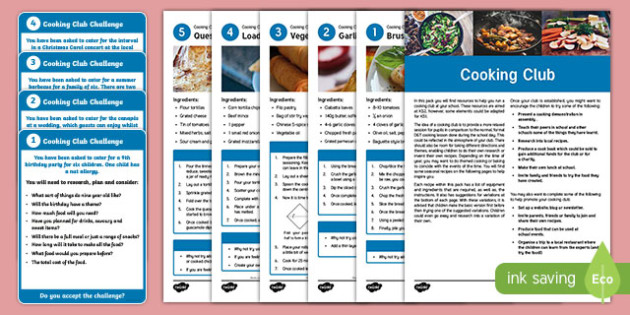 Cooking Club Guidance and Plans