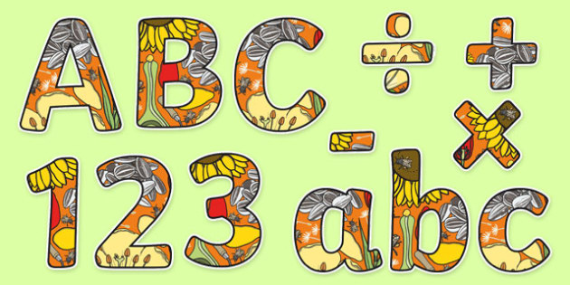 Plants Themed Display Letters and Numbers Pack