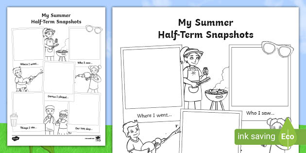 Summer Half Term Holiday Snapshots (teacher made)