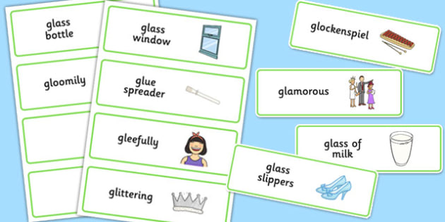 Three Syllable GL Word Cards