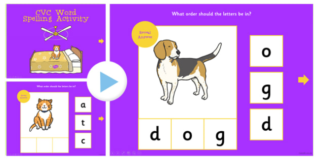 CVC Word Spelling PowerPoint Activity (teacher made)