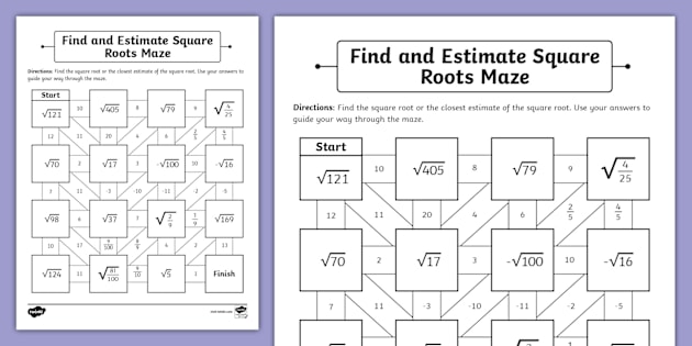 Estimating Square Root Scaffolded Worksheet With Answers