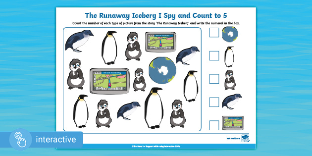 👉 Interactive PDF: The Runaway Iceberg I Spy and Count to 5