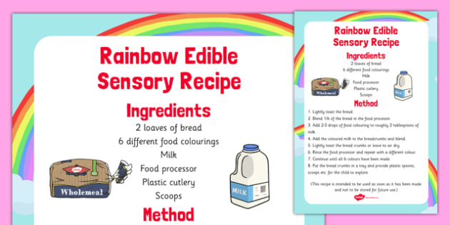 Rainbow Edible Sensory Recipe (teacher made)