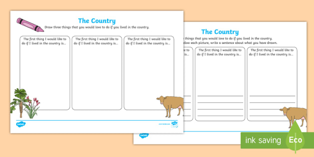 Under Eights Week: The Country Writing Frames (teacher made)