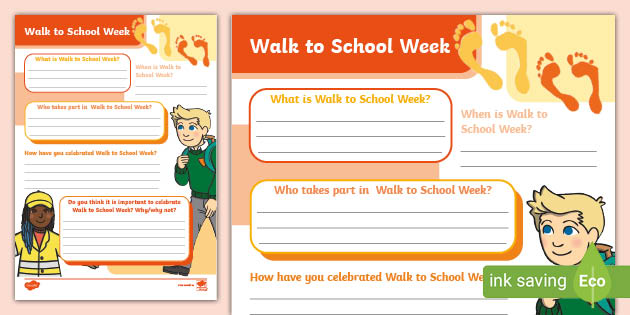 Walk to School Week Writing Frame