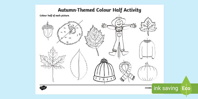 Autumn-Themed Fractions Colouring Activity | CfE Early Level