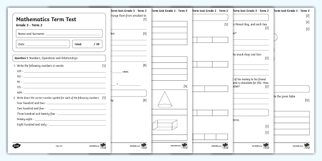 Grade 2 Term 3 Mathematics Independent Activity Cards