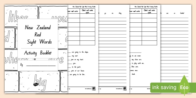 New Zealand Red Sight Word Activity Booklet (teacher made)