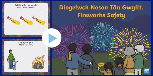 Fireworks Safety PowerPoint-Welsh (teacher made)