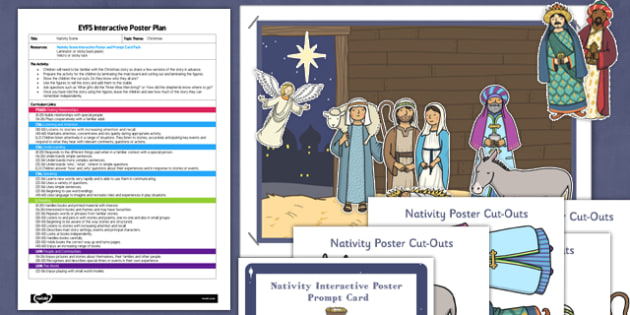 Nativity Scene EYFS Interactive Poster Plan and Resource Pack
