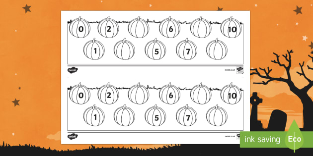 Halloween Themed Missing Numbers to 10 Worksheet / Worksheet