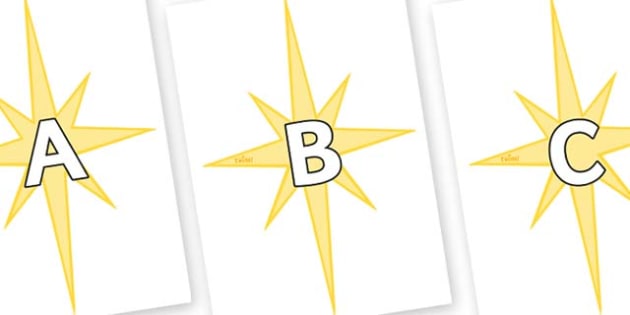 A-Z Alphabet on Christmas Stars