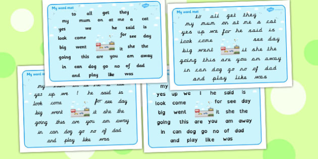 Transport Themed FS2 Word Mat