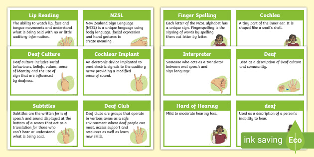 Deaf Community Definition Cards