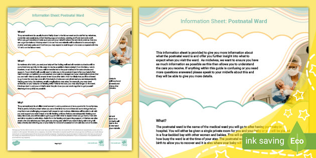 Information Sheet: Postnatal Ward (Teacher-Made)