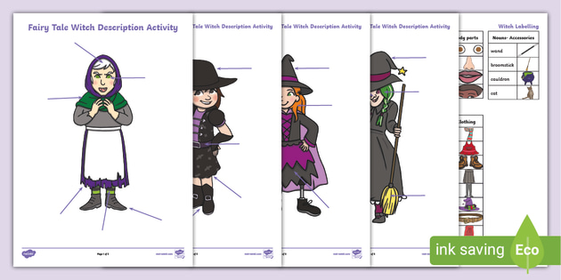 Fairy Tale Witch Description Activity Sheets