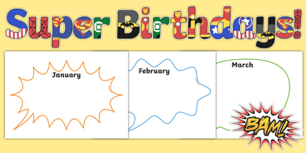 👉 Superhero Themed Birthday Display Pack (teacher made)