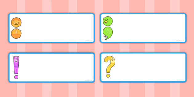 Editable Punctuation Character Labels - punctuation, character