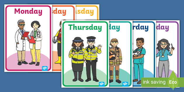 People Who Help Us Days of the Week Posters