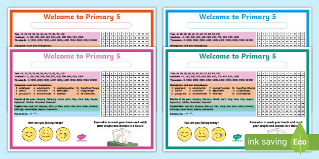 Welcome to Primary 5 Desk Mat