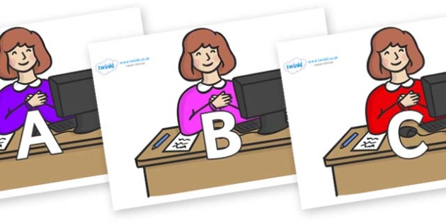 FREE! - A-Z Alphabet on Receptionist (teacher made)