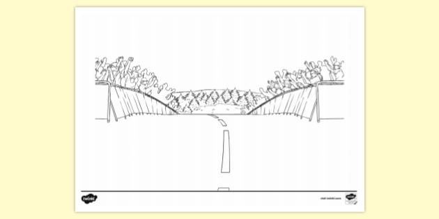 FREE! - Race Finish Line With Cheering Crowd Colouring Sheet