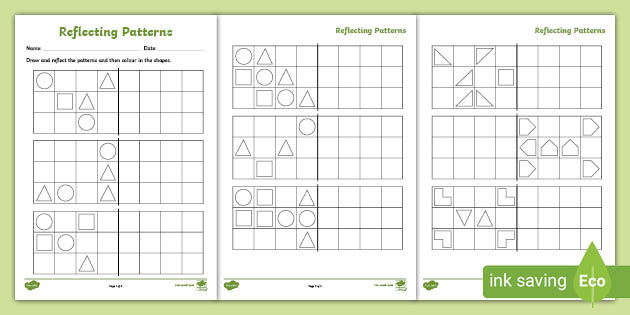 Reflective Patterns Worksheets (teacher made)