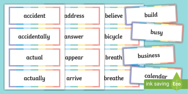 2014 National Curriculum Spelling List Years 3 and 4