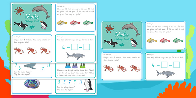 Under the Sea Maths Challenge Cards (teacher made)