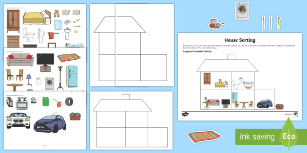 Workstation: House Sorting Activity (teacher made)