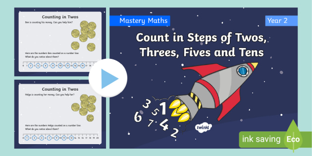 Year Two Count in Steps of 2, 3, 5 ,10 Place Value Slideshow