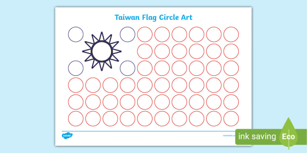 FREE! - Taiwan Flag Circle Art Worksheet (teacher made)