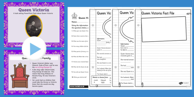 Queen Victoria Task Setter PowerPoint and Activity Pack