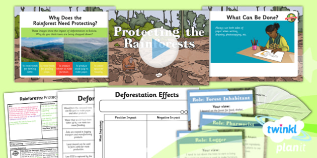Geography: Rainforests: Protecting the Rainforest Year 3 Lesson Pack 6