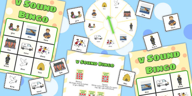 Final 'V' Sound Spinner Bingo