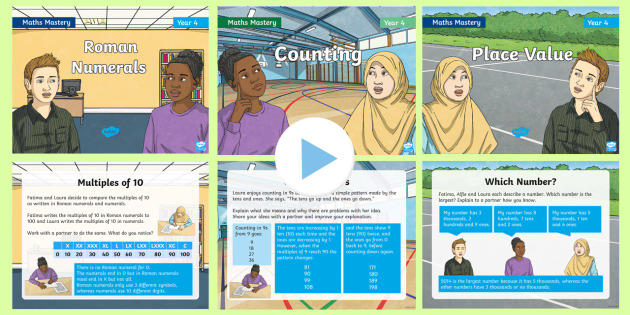 Year 4 Number and Place Value Maths Mastery PowerPoint Resource Pack