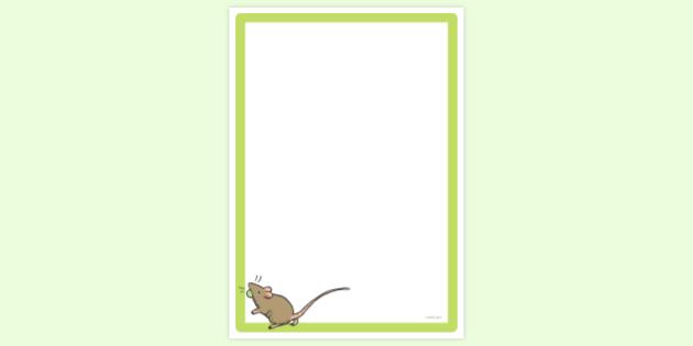 FREE! - Simple Blank Mouse With A Pea Page Border | Twinkl