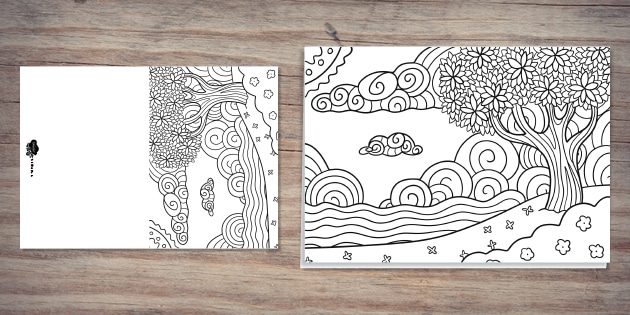 Nature Mindfulness Colouring Card | Twinkl Party