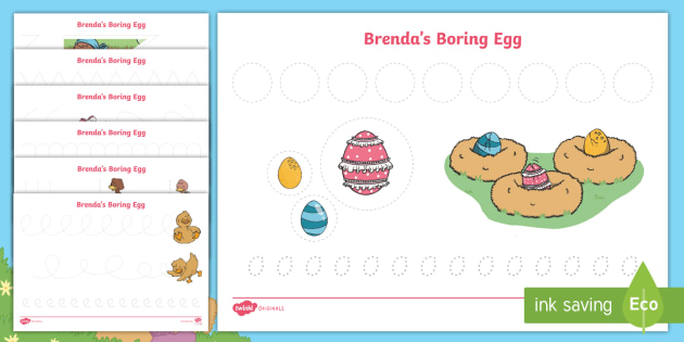 Brenda's Boring Egg Pencil Control Worksheet / Worksheets