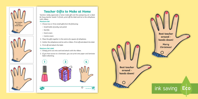 Manicure Set Teacher Gift Step-by-Step Instructions