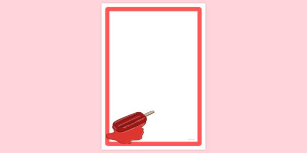 FREE! - Simple Blank Melt Ice Lolly Page Border | Twinkl