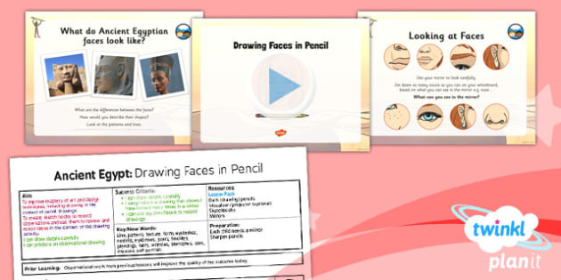 Art: Ancient Egypt: Egyptian Portrait Art Lesson Pack 1
