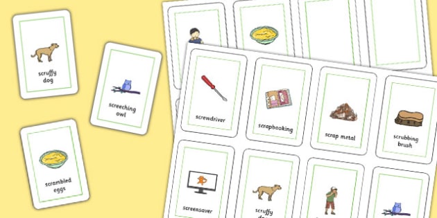 3 Syllable SCR Playing Cards (teacher made)