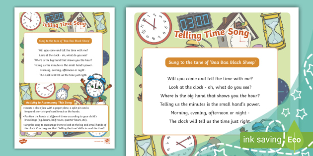 👉 Telling Time Song